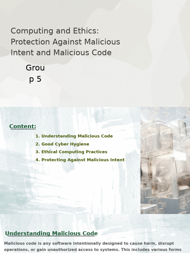 Computing and Ethics Protection Against Malicious Intent and Malicious Code | PDF | Malware ...