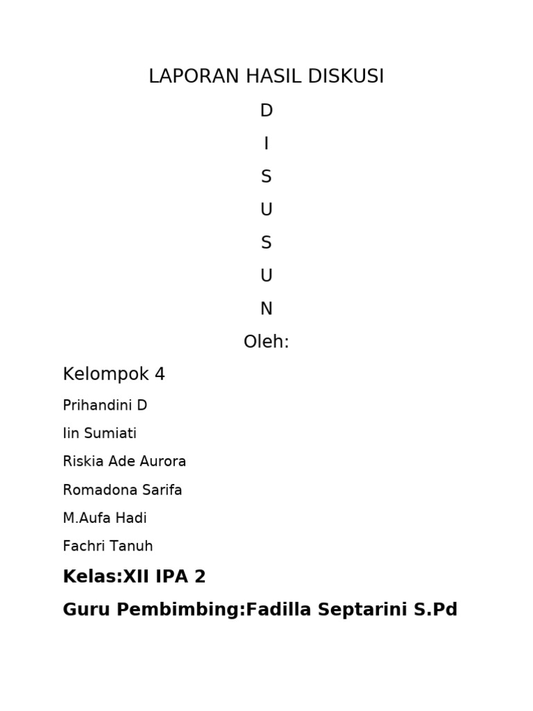 Laporan Hasil Diskusi | PDF