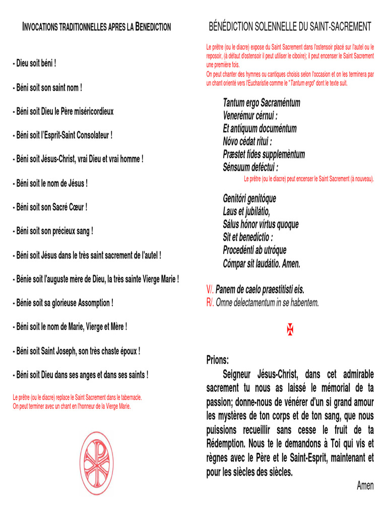 Bénédiction Du Saint Sacrement | PDF