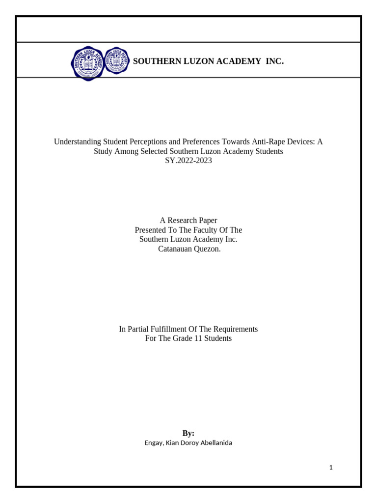 Anti Rape Device Researach | PDF