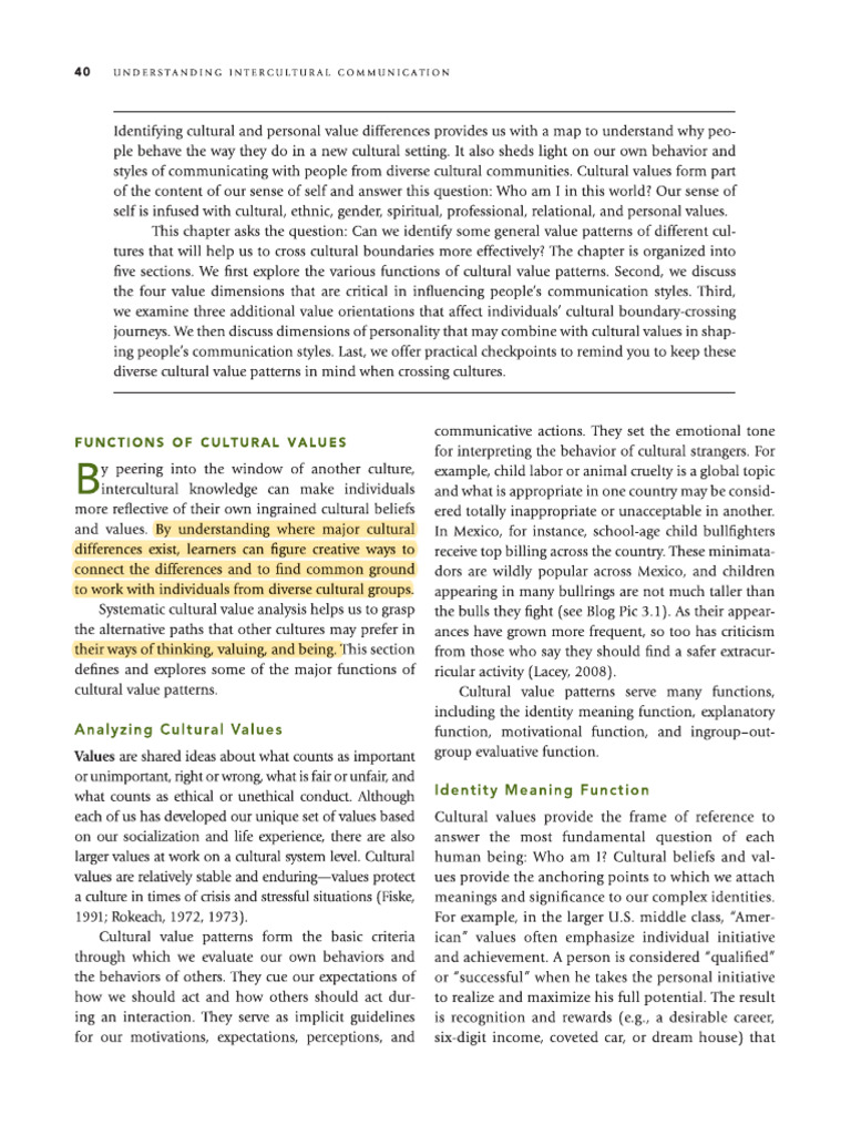 Cultural Value Dimensions | PDF