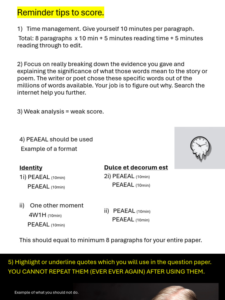 Exam Tips and Reminders | PDF