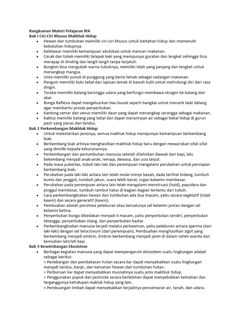 Rangkuman Materi Pelajaran | PDF