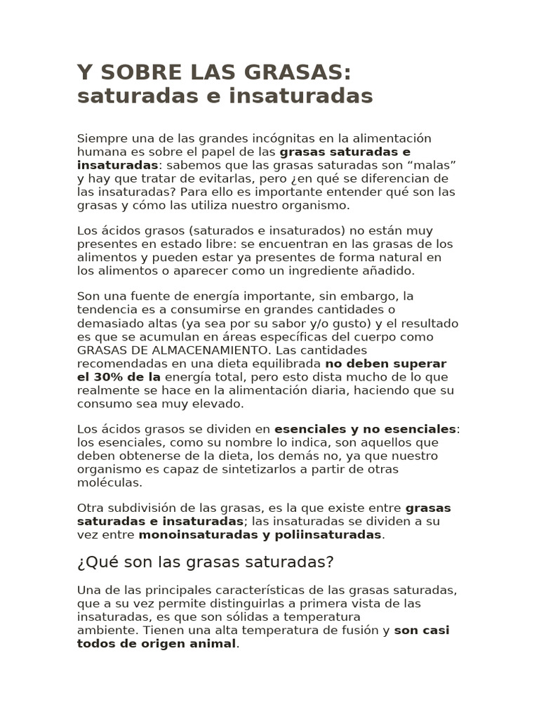 Y SOBRE LAS GRASAS | PDF
