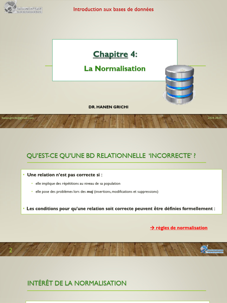Chapitre 4 Normalisation | PDF