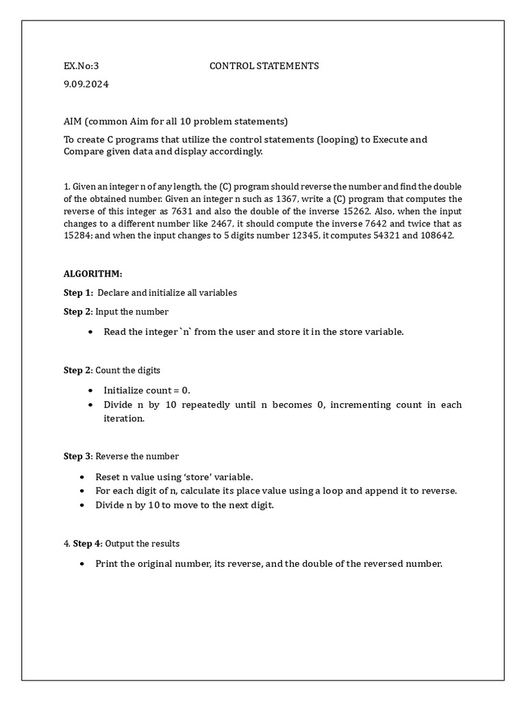C Program Control Statements Examples | PDF C Program Control Statements Examples | PDF