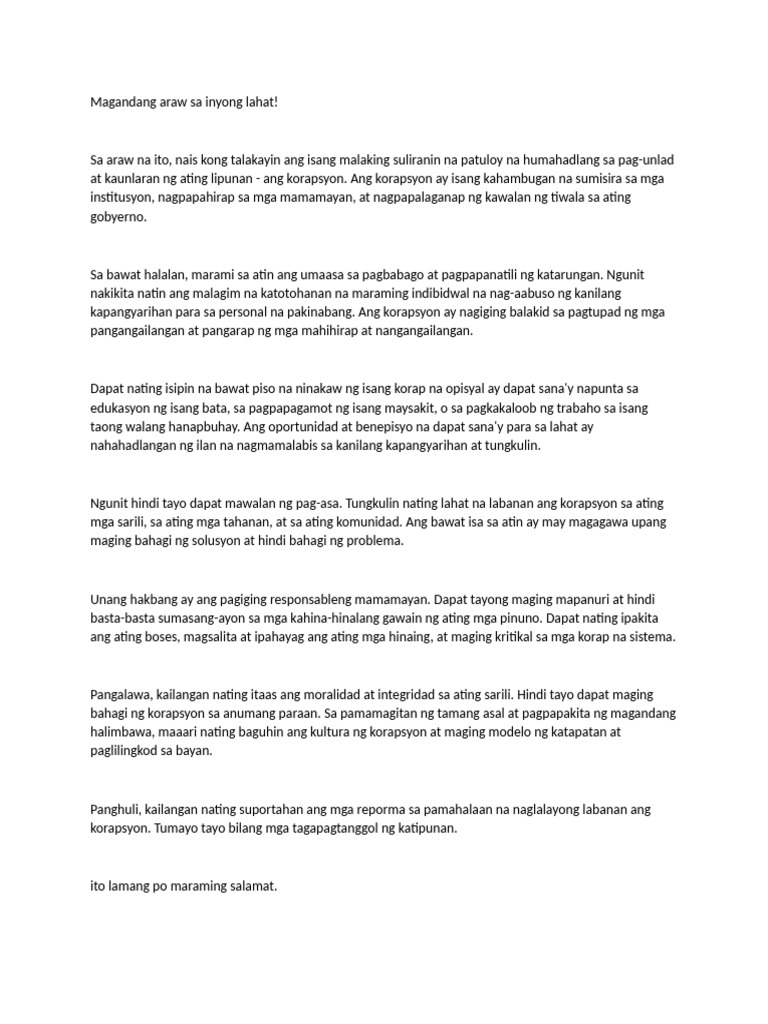 Talumpati_sa_Korapsyon | PDF