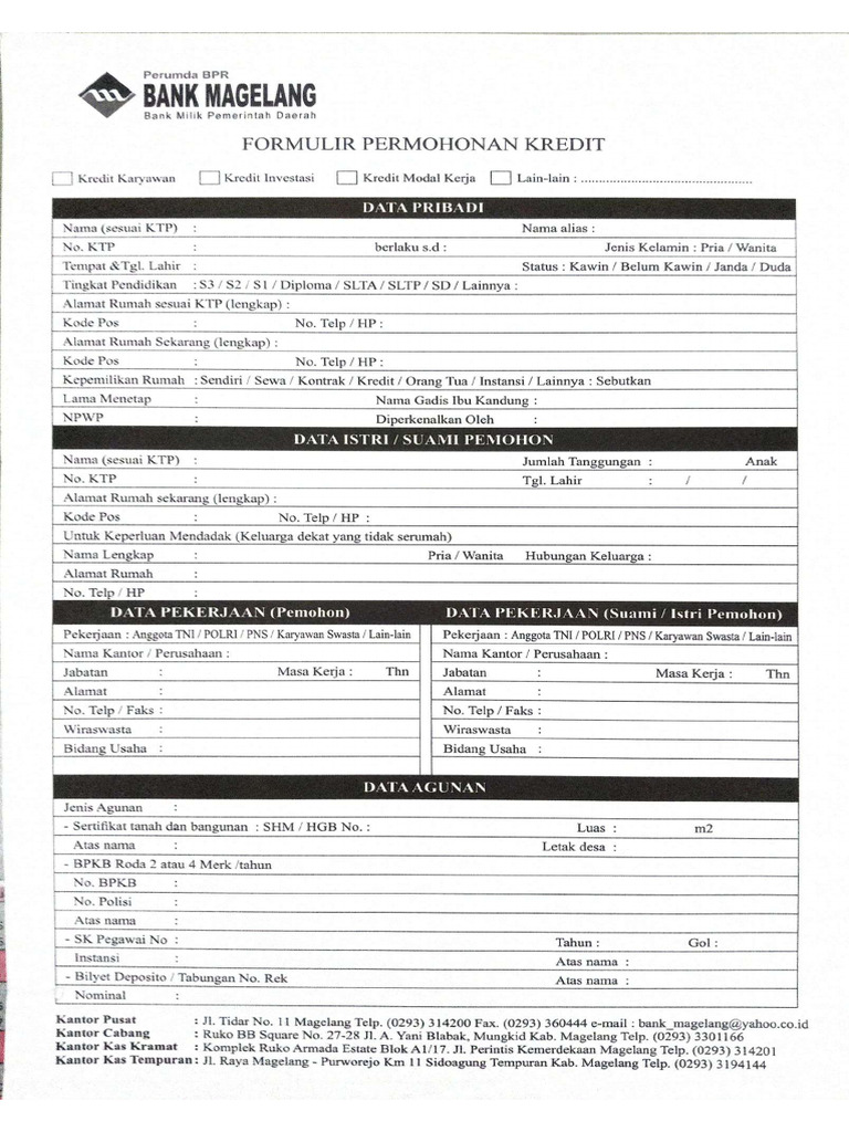 Form Pengajuan Kredit | PDF