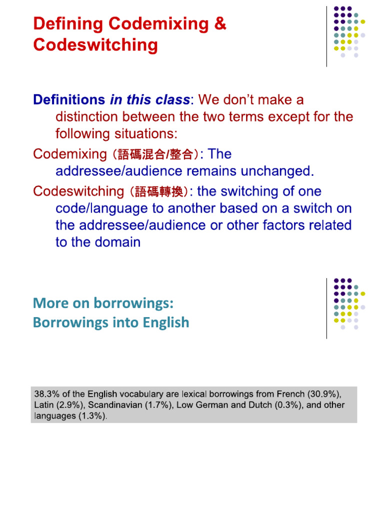 Defining Codemixing & Codeswitching | PDF