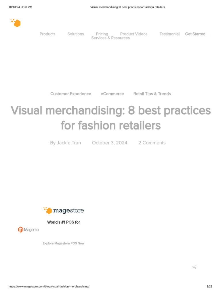 Visual Merchandising - 8 Best Practices For Fashion Retailers | PDF