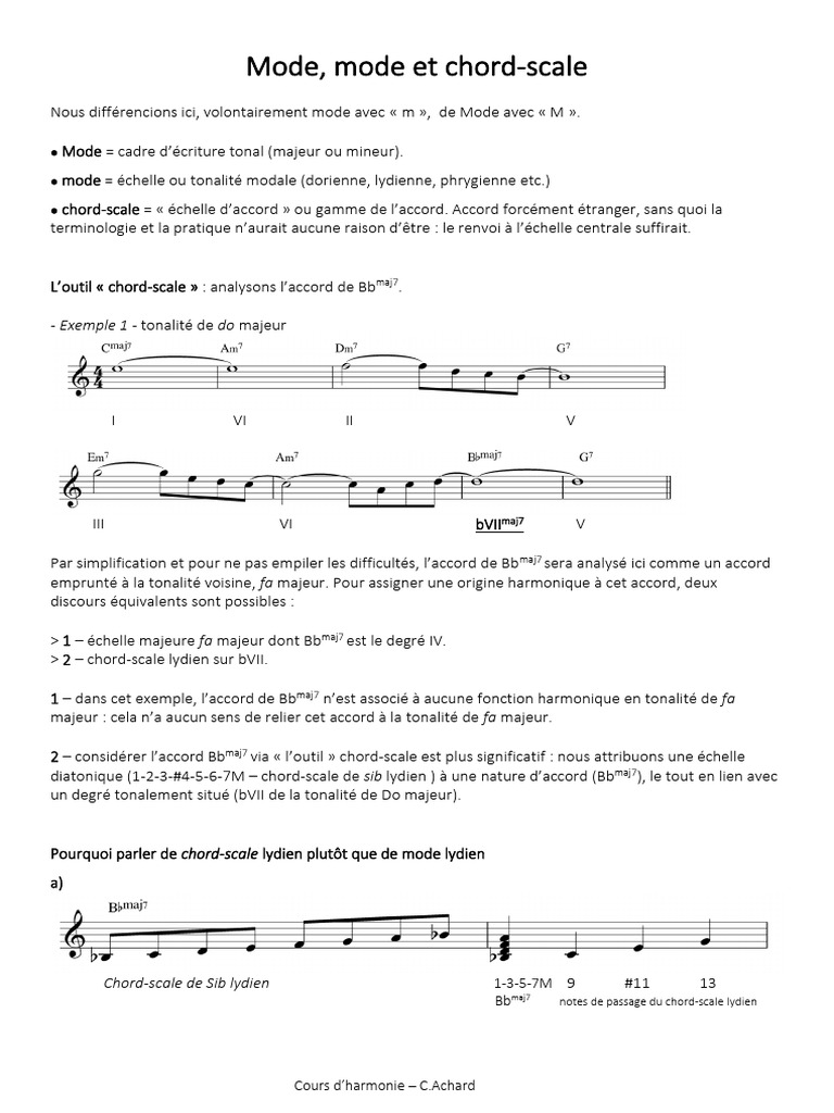 Chord Scale Definition | PDF