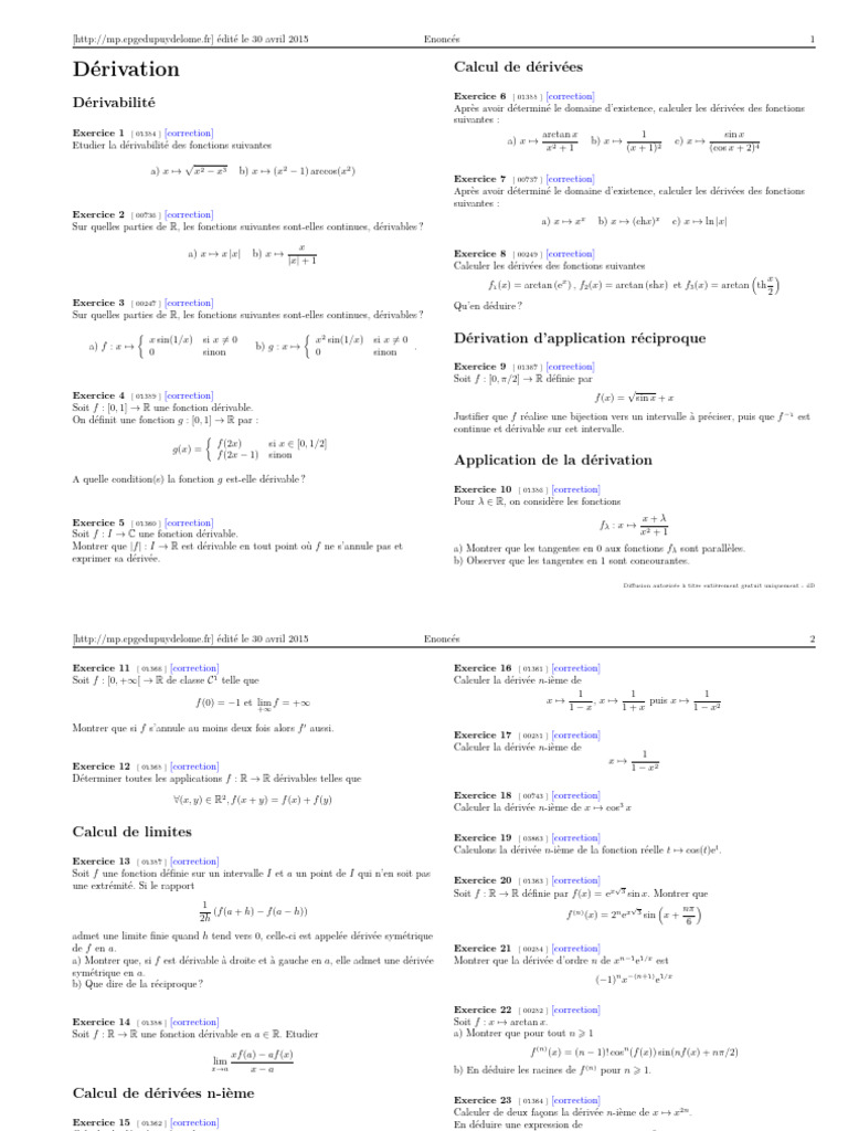 Derivation | PDF