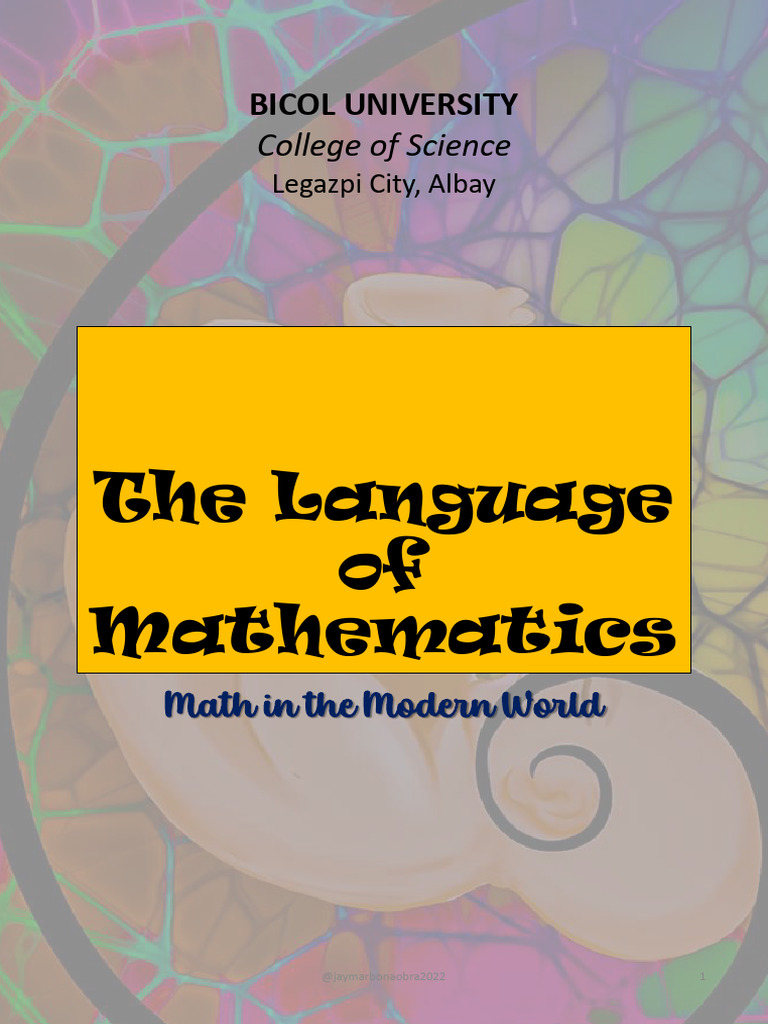 SLM1. The Language of Mathematics | PDF