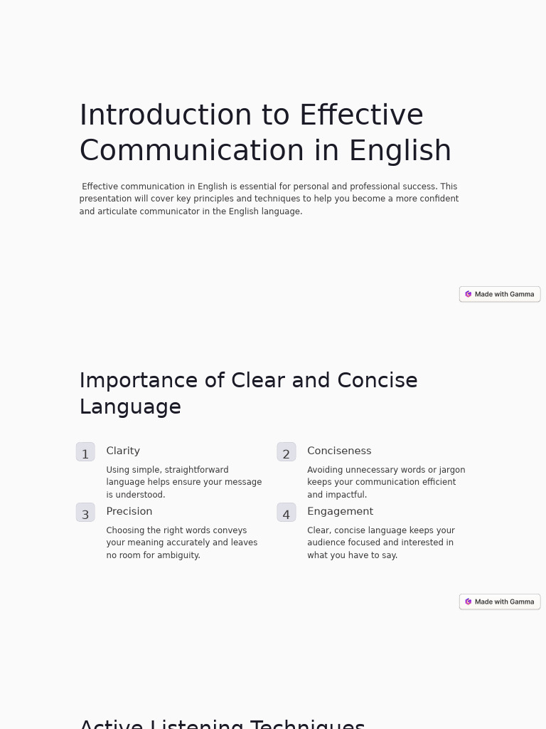 Introduction To Effective Communication in English | PDF