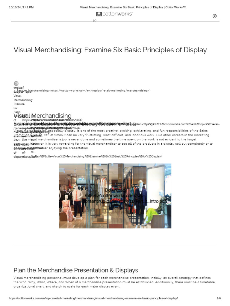 Visual Merchandising - Examine Six Basic Principles of Display ...