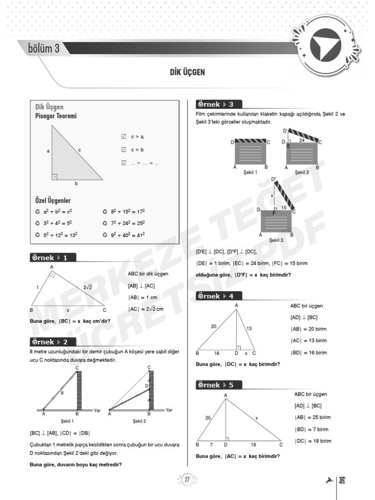 Merkeze Teget Dik Ucgen Tyt Ayt Geometri Kampi | PDF