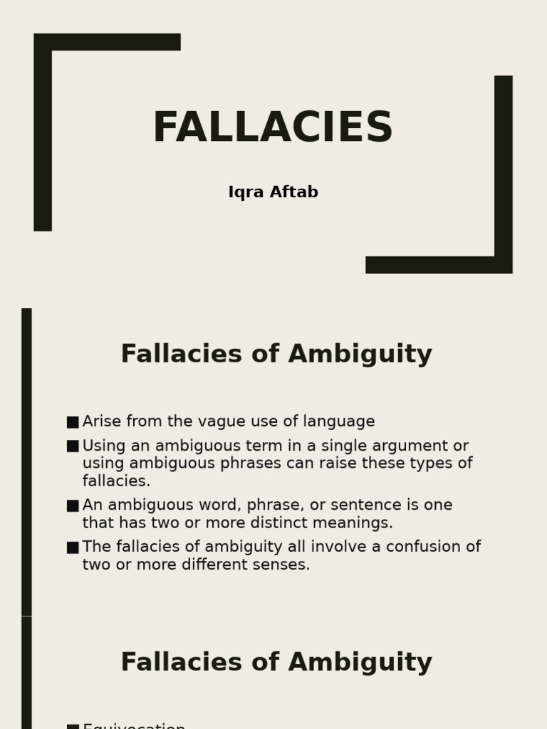 Fallacies of Ambiguity | PDF