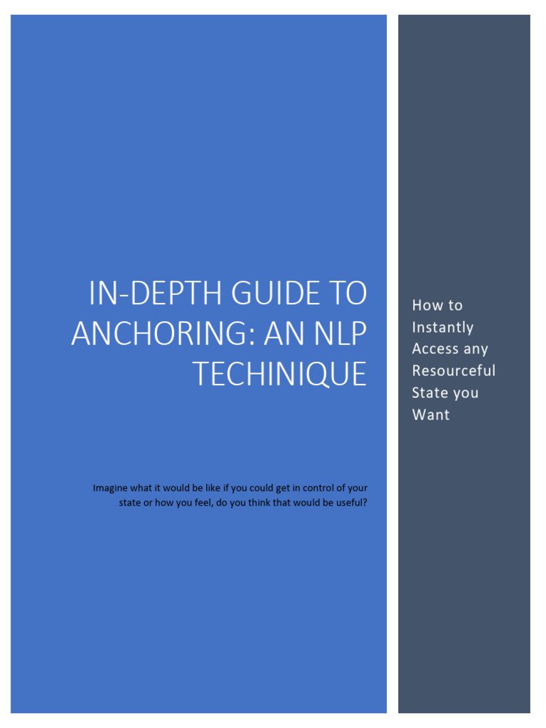 In Depth Guide To Anchoring | PDF | Psychology | Career & Growth