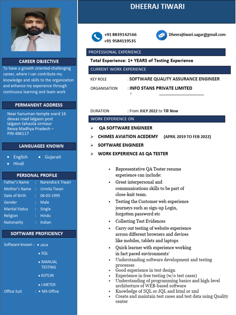 Resume Dheeraj Tiwari | PDF