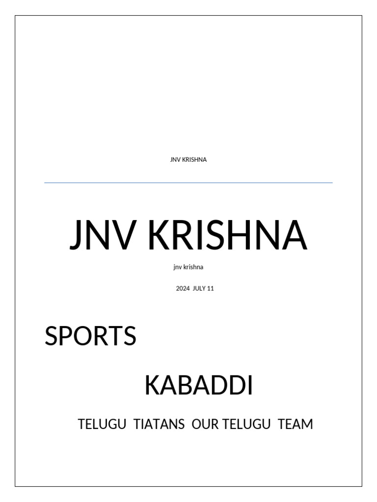 JNV Krishna | PDF