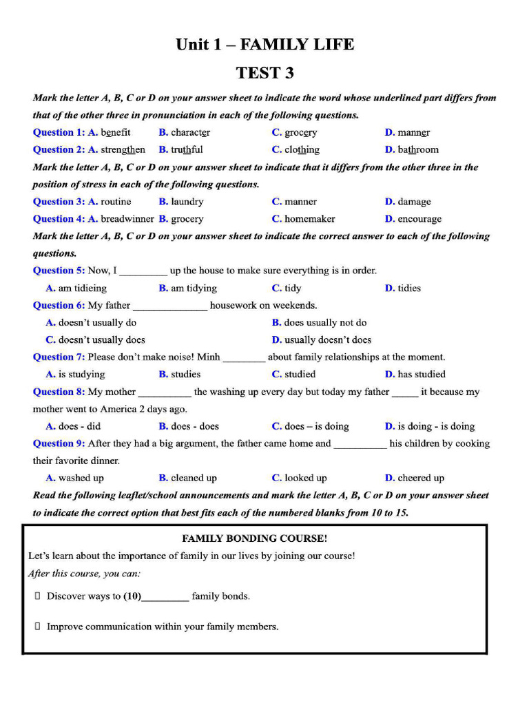 Unit 1 - Test 3 | PDF