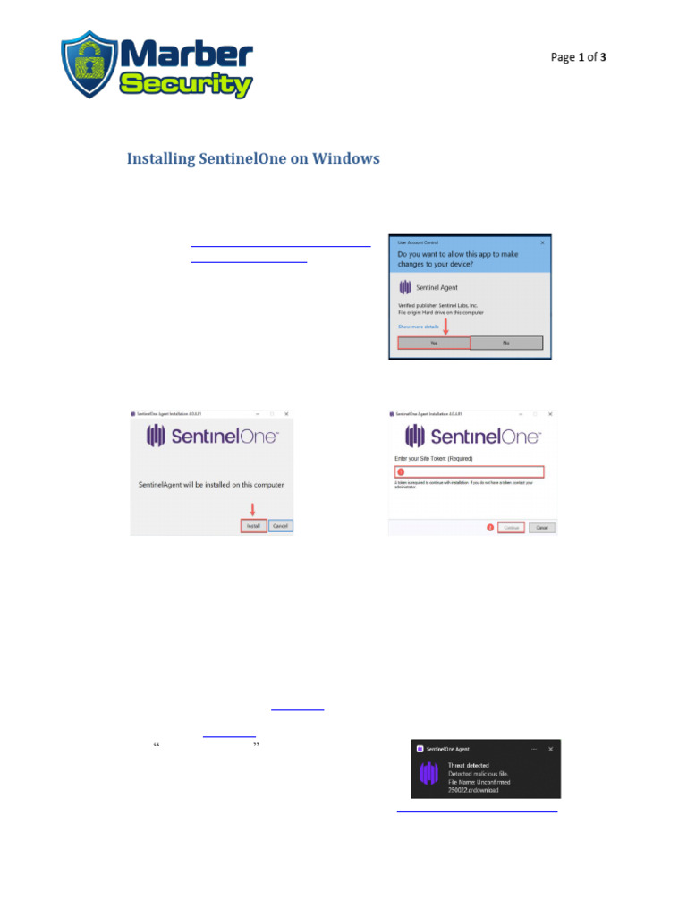 SentinelOne Installation Instructions | PDF | Installation (Computer Programs) | Booting