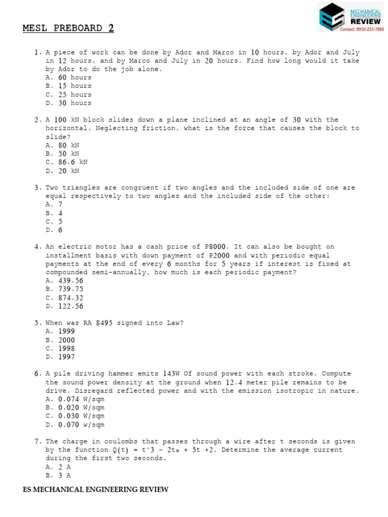 Mesl Preboard 2 | PDF