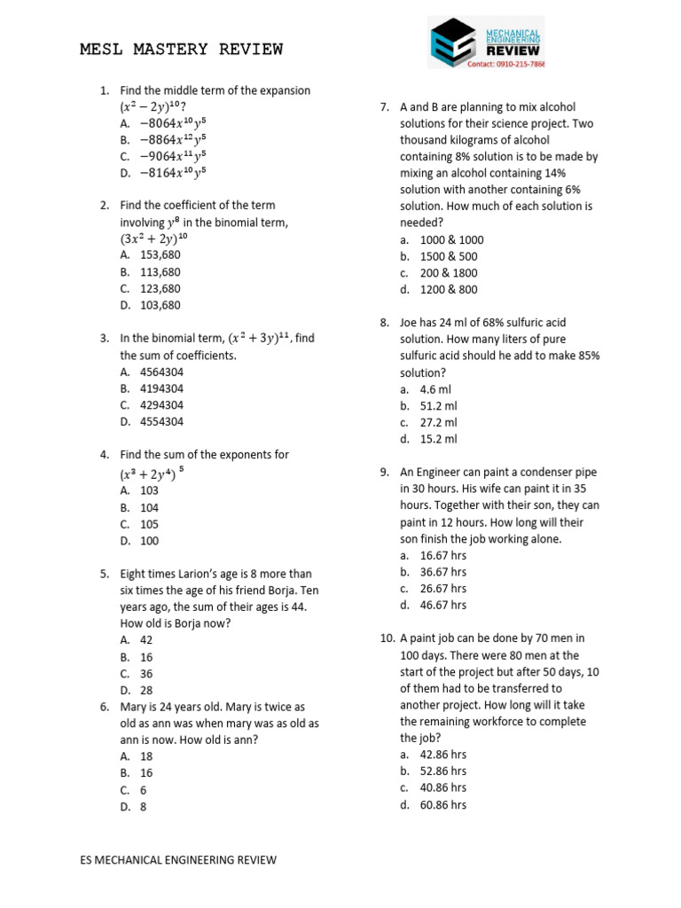 01 Mesl Mastery Review | PDF
