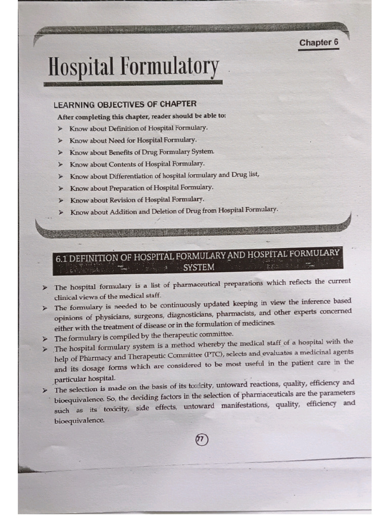 Hospital Formulatory | PDF