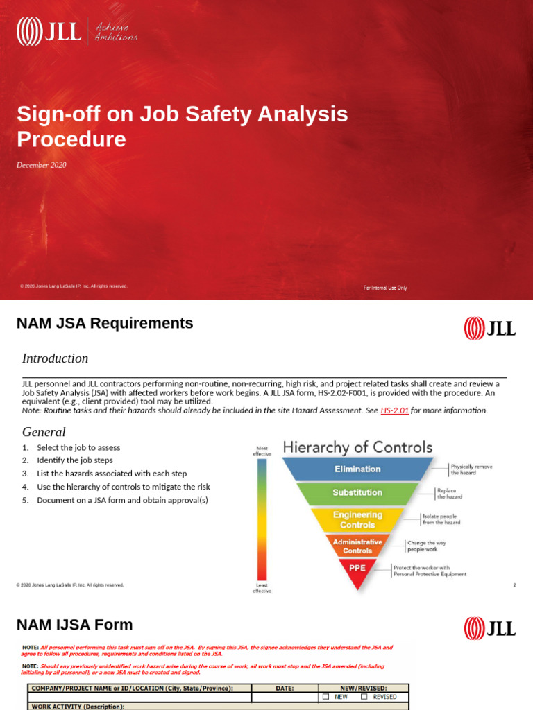 JSA Procedure Sign-Off | PDF