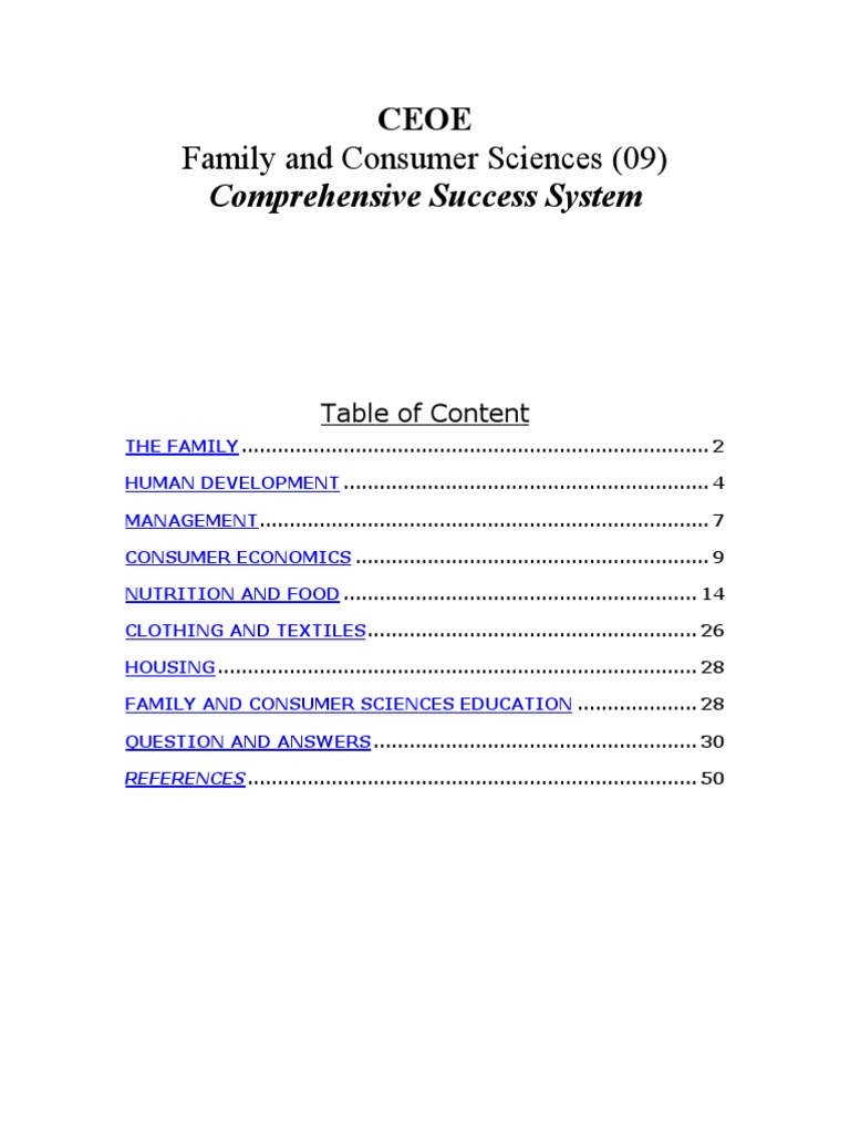 Family and Consumer Sciences Teacher Study Guide | PDF | Fat | Bonds ...