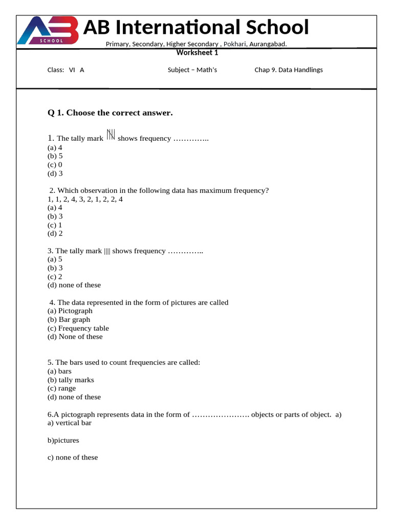 Chap 9 Data Handling | PDF