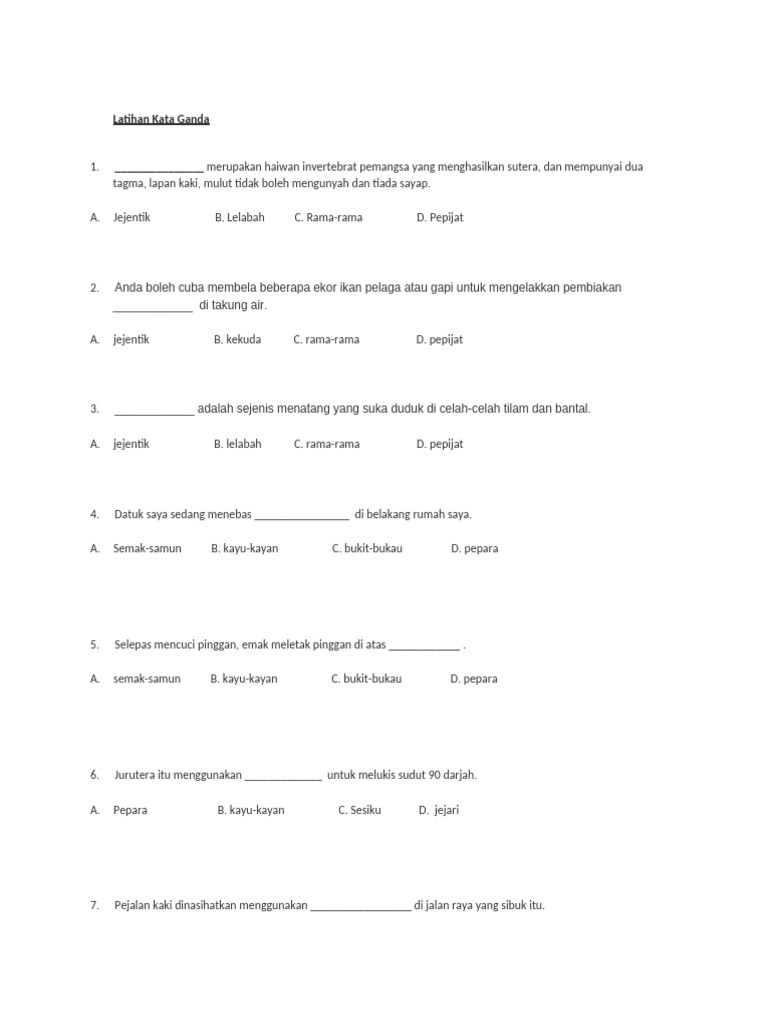 Latihan Kata Ganda | PDF