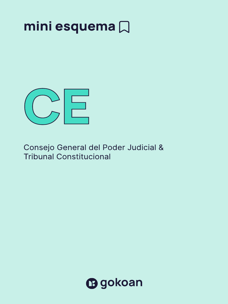 Mini Esquema: Consejo General Del Poder Judicial & Tribunal Constitucional | PDF