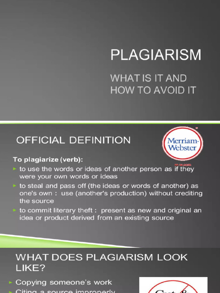 PLAGIARISM and CITING SOURCES | PDF