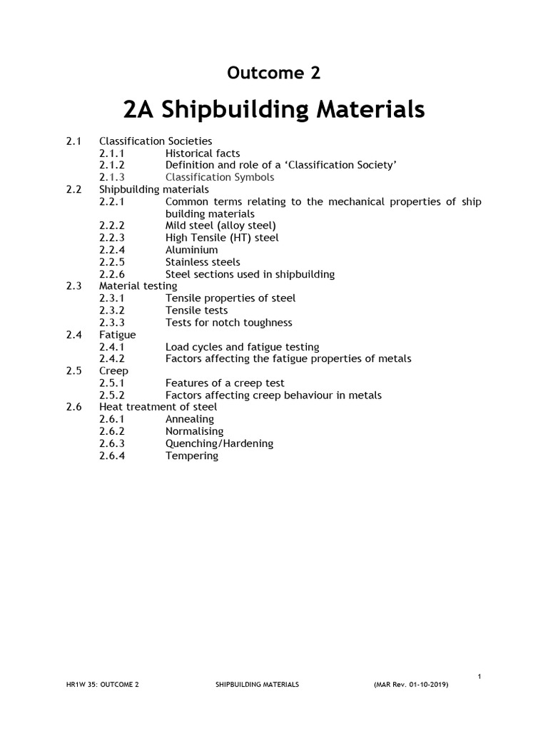 2a Shipbuilding Materials | PDF