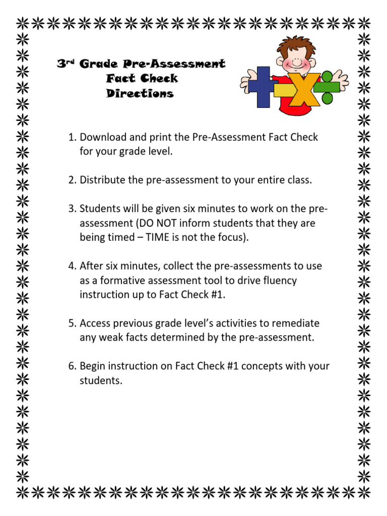 3rd Grade Pre-Assessment Fact Check | PDF