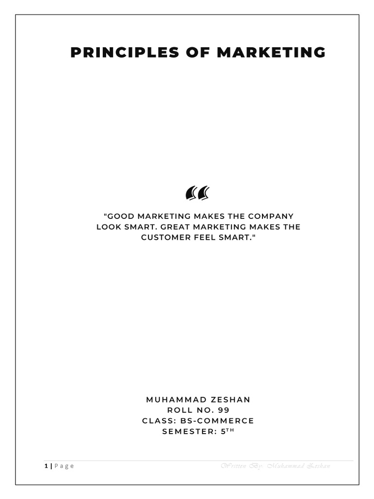 Principles of Marketing | PDF