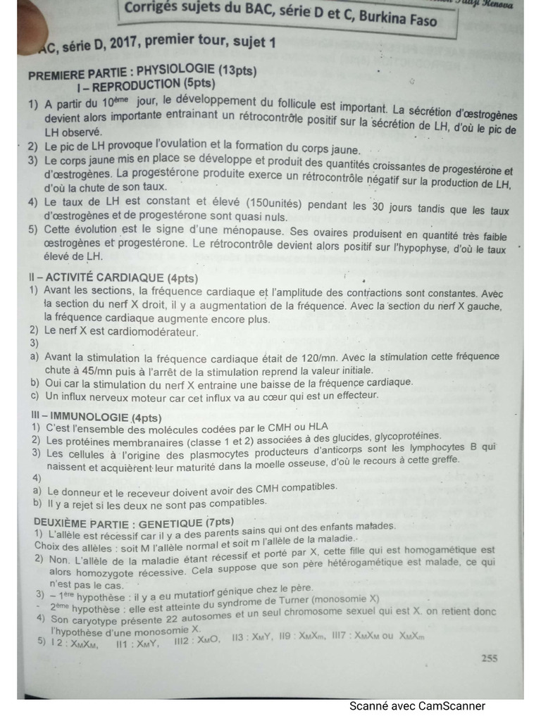 Correction SVT 2017 | PDF