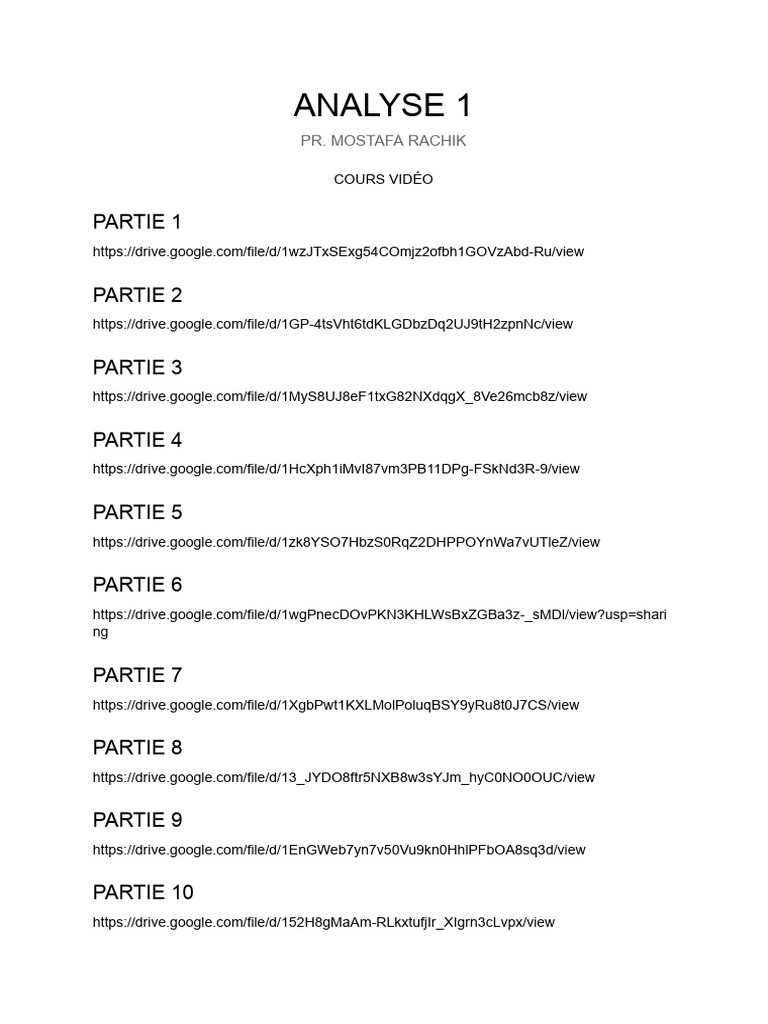 Analyse_1_Cours_Vidéo | PDF