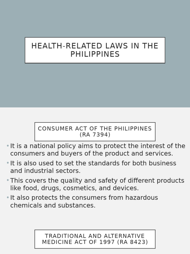 Health Related Laws in The Philippines 2 | PDF