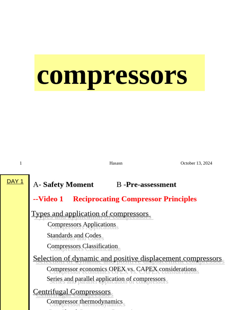 Daily Activity Compressors | PDF | Continuum Mechanics | Gas Technologies