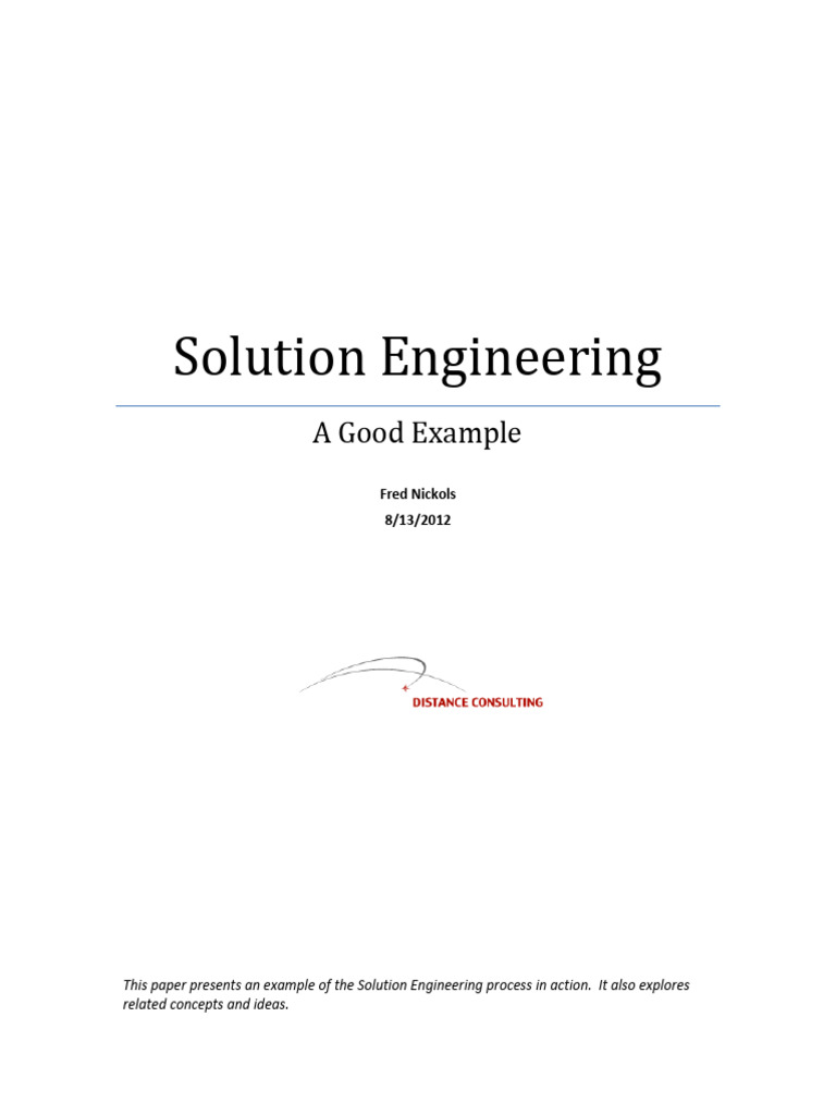 Solution Engineering Good - Example | PDF