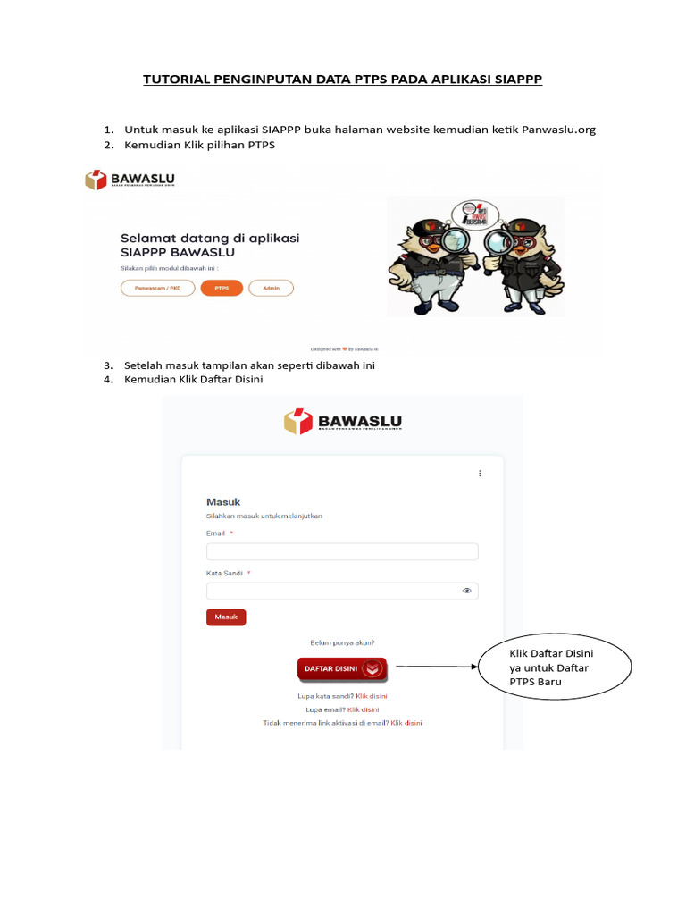 Tutorial Penginputan Data Ptps Pada Aplikasi Siappp | PDF