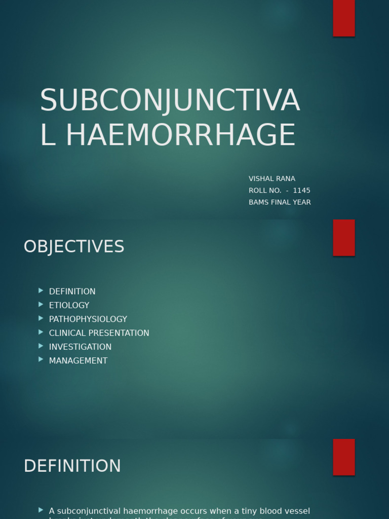 Subconjunctival Hemorrhage | PDF