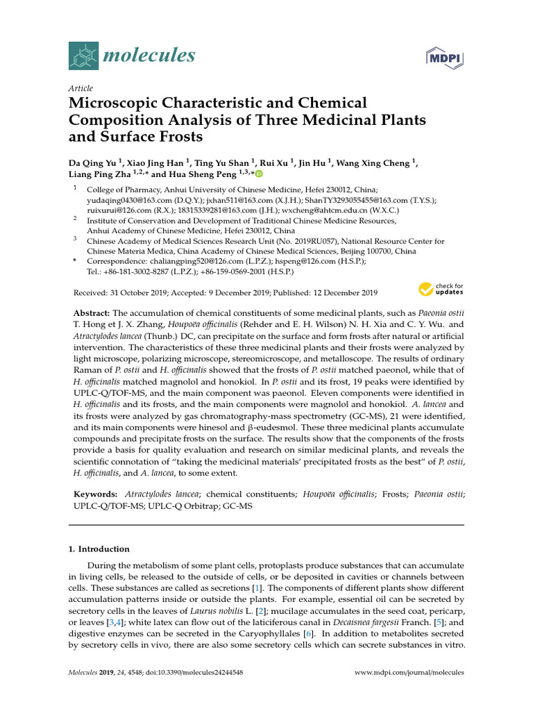 Microscopic Characteristic and Chemical | PDF