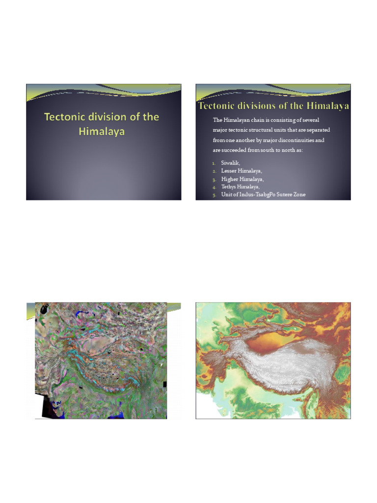 Lecture 7 - Tectonic and Geomorphic Sub-Divisions of The Himalaya | PDF