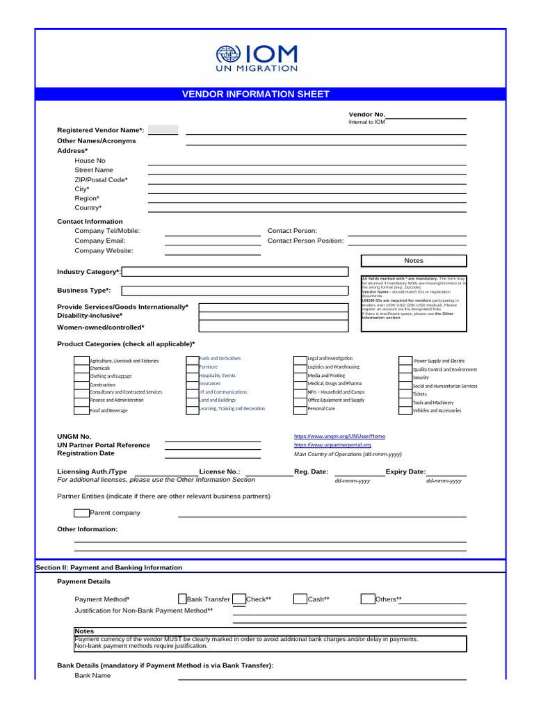 ANNEX 4 - Vendor Information Sheet | PDF