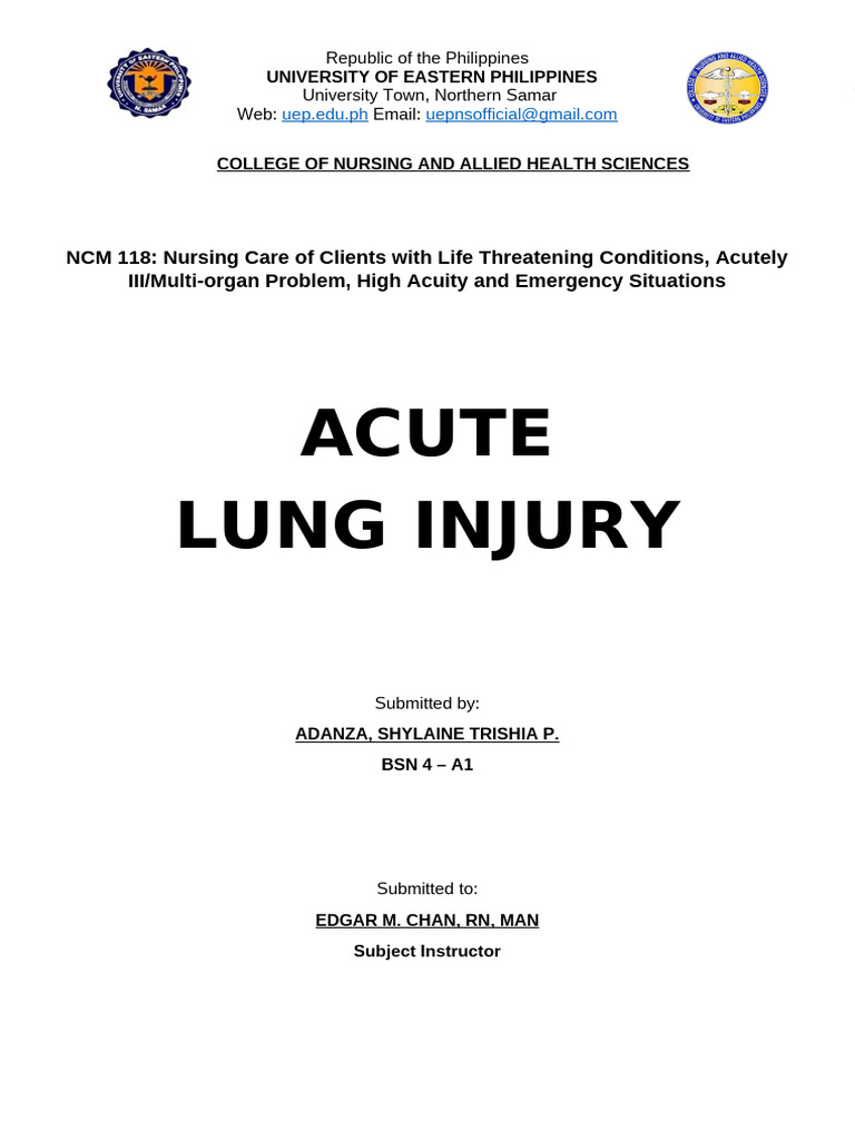 Acute Lung Injury Transes | PDF