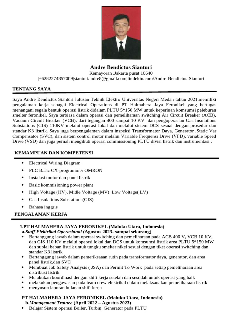 CV - Andre B Sianturi | PDF